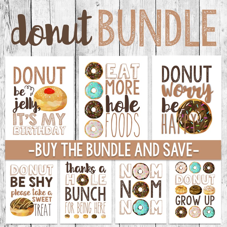 Thanks a HOLE Bunch Donut Party Gift Labels/ Chocolate Vanilla ...