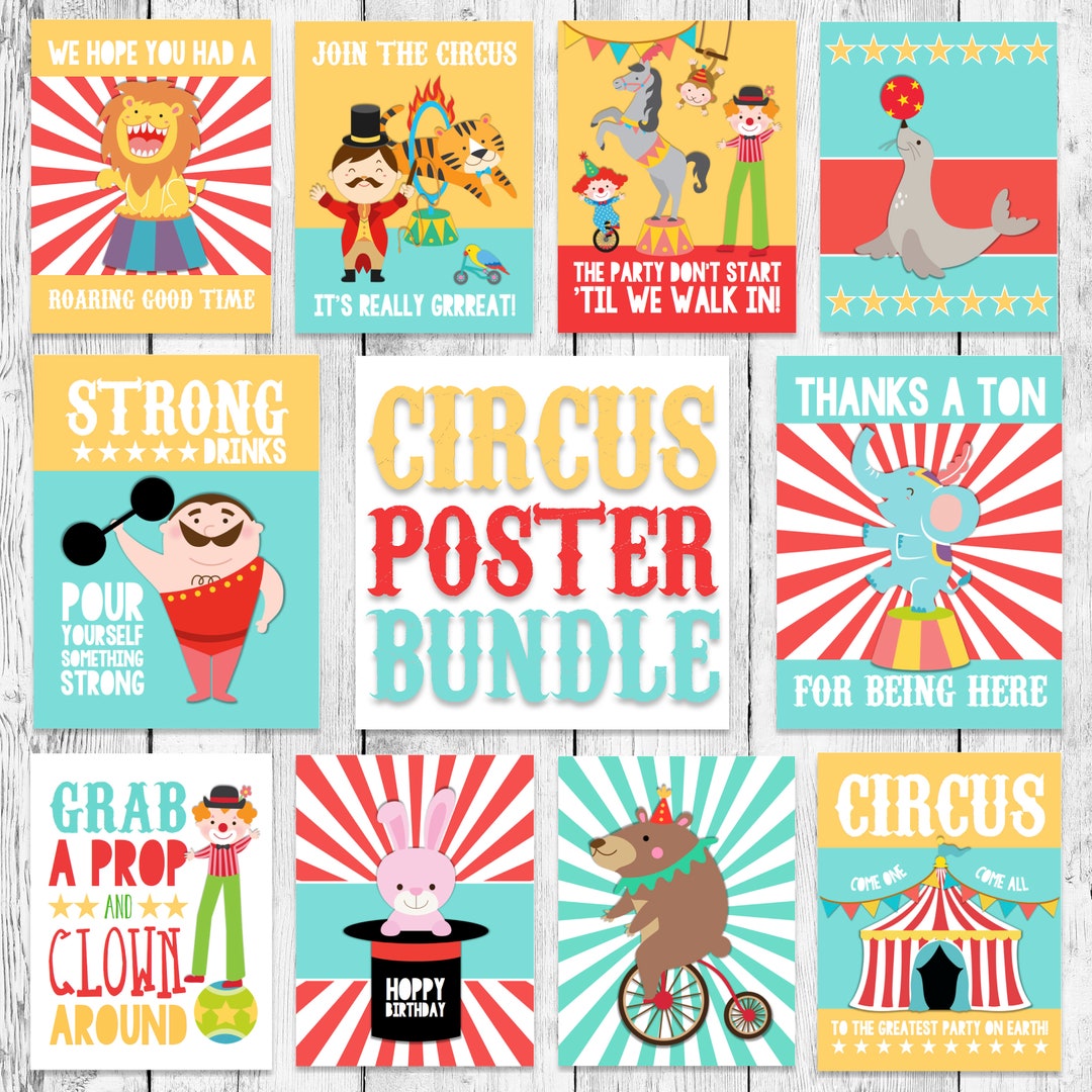 Circus Word Art Bundle/ Photo Booth Prop/ Birthday Party Printable ...