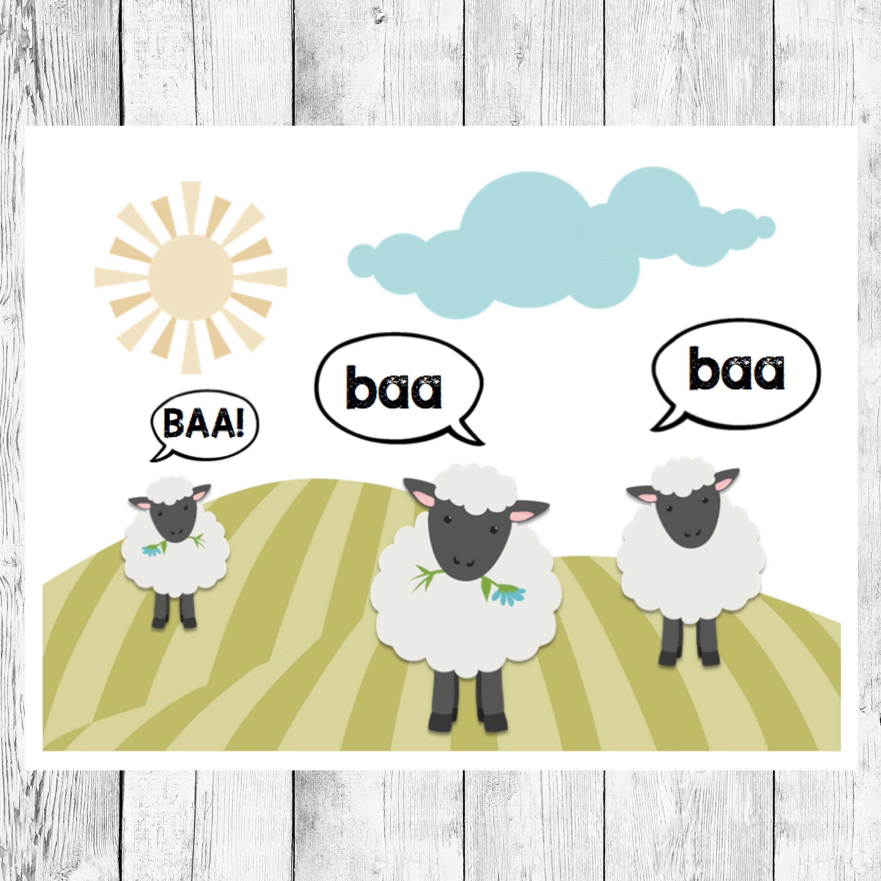 Grazing Sheep Party Printable/ Farm Animals Birthday Word Art/ | Etsy