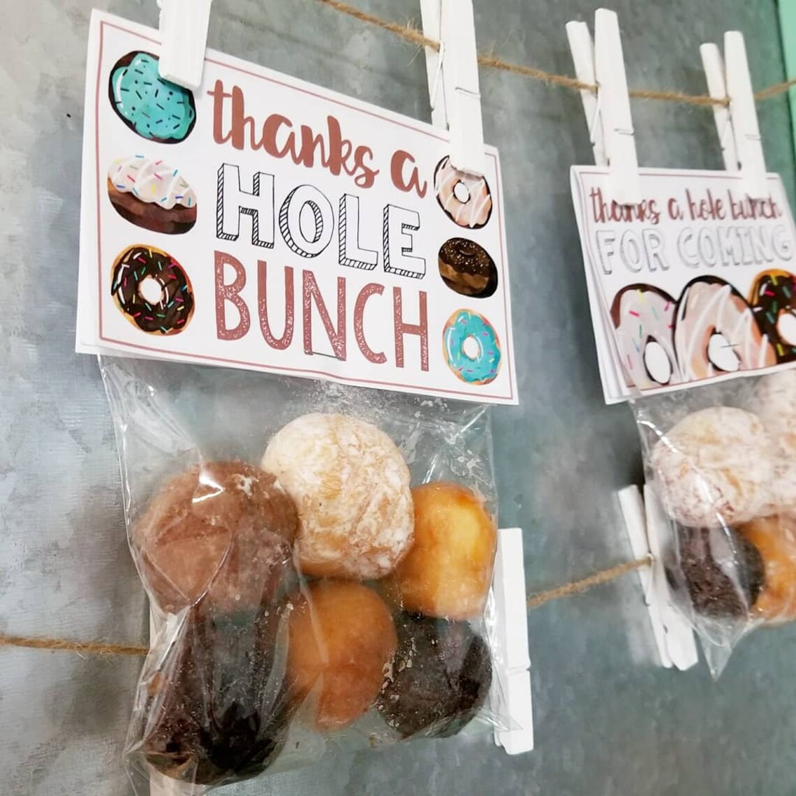 Thanks a HOLE Bunch Donut Party Gift Labels/ Chocolate Vanilla - Etsy