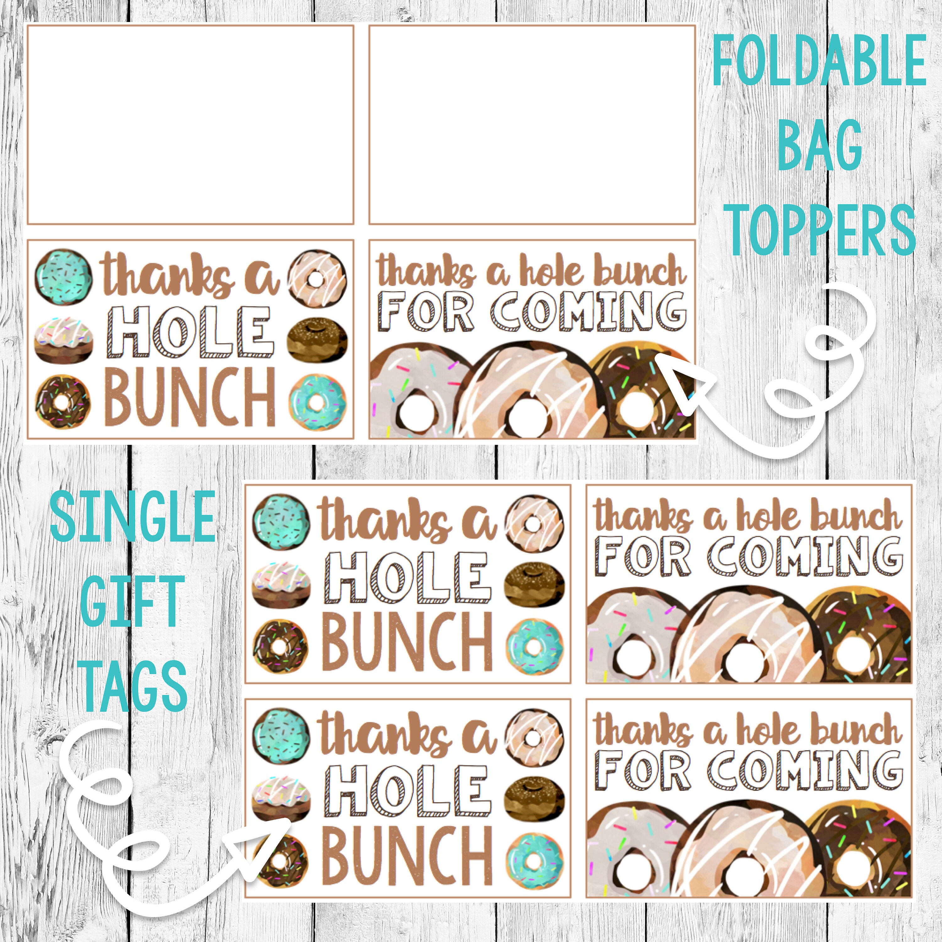 Thanks a HOLE Bunch Donut Party Gift Labels/ Chocolate Vanilla | Etsy