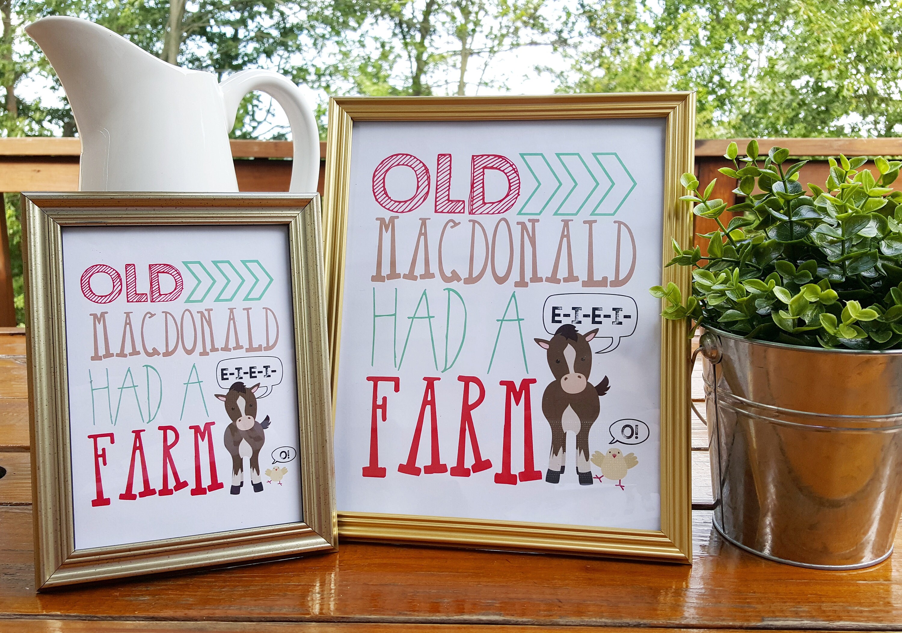 Old Macdonald Party Printable/ Farm Animals Birthday Word Art/ | Etsy