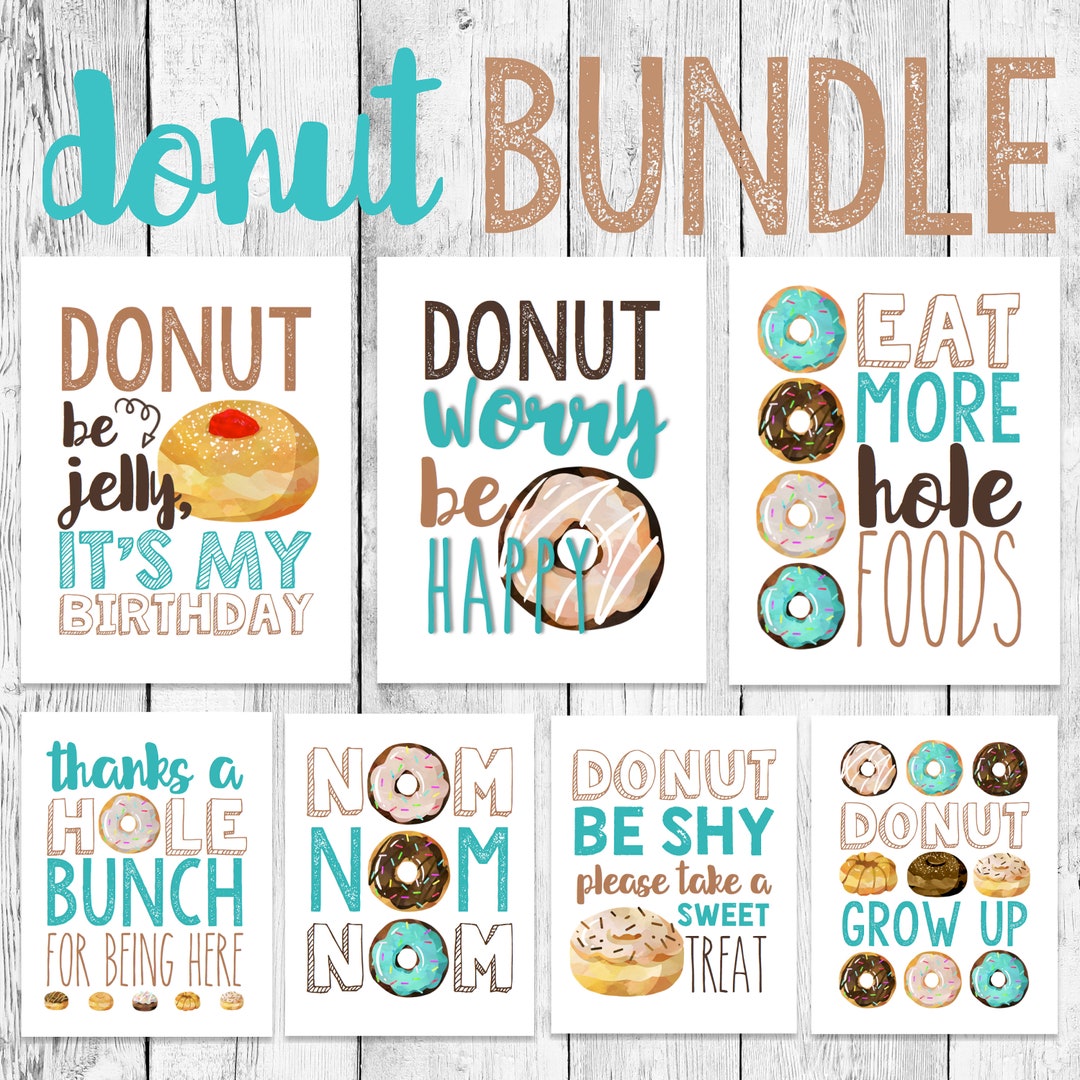 Donut Word Art Bundle/ Party Printable/ First Birthday Celebration ...