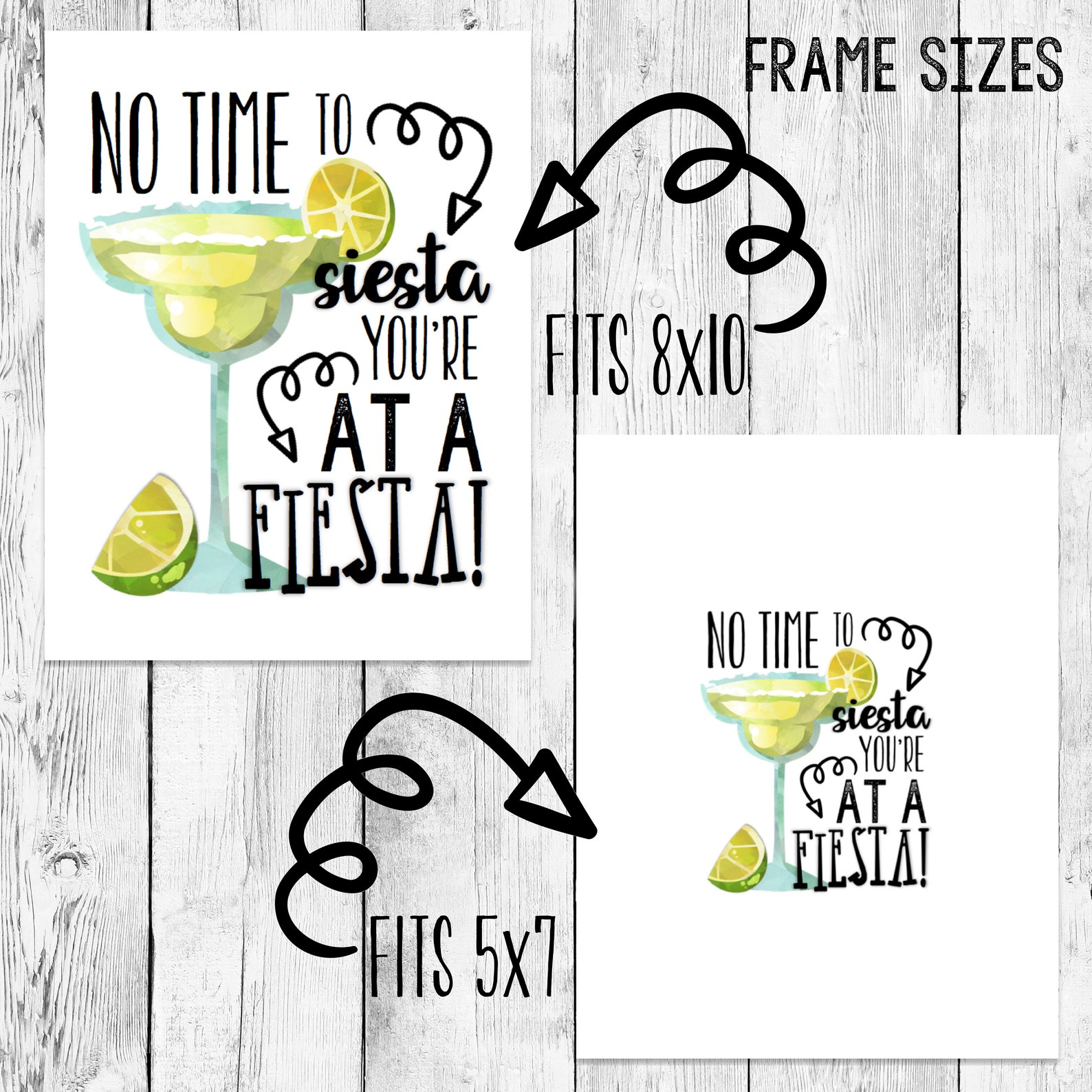 No Time to Siesta You're at a Fiesta /margarita Birthday Party Word Art ...