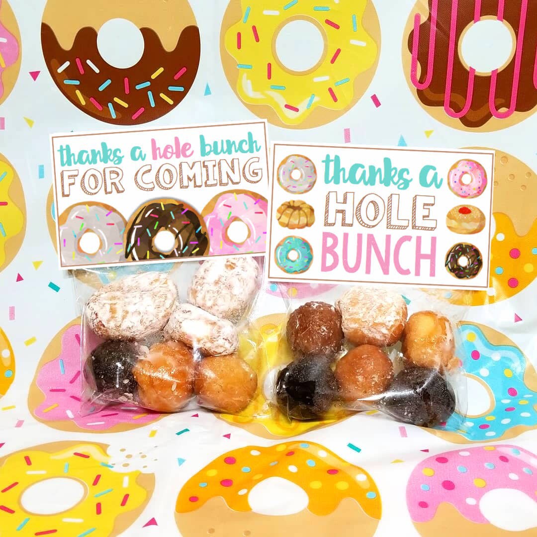 Thanks a HOLE Bunch PINK Donut Party Gift Labels/ Chocolate | Etsy