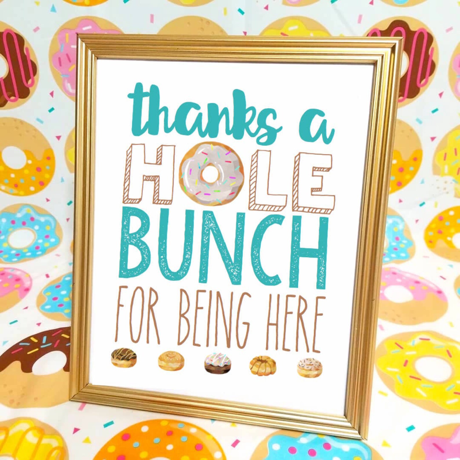 Thanks a Hole Bunch/ Doughnut Party Pun Word Art Printable/ | Etsy