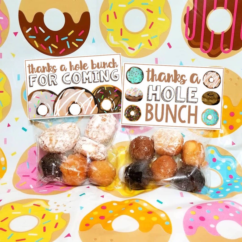 Thanks a HOLE Bunch Donut Party Gift Labels/ Chocolate Vanilla - Etsy