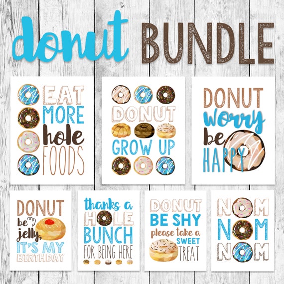 Donut Word Art Bundle / Fiesta imprimible / Celebración del | Etsy