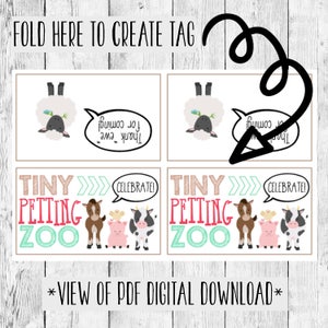 Farm Party Gift Labels/ Barnyard Animal Birthday Favor/ DIY Printable ...