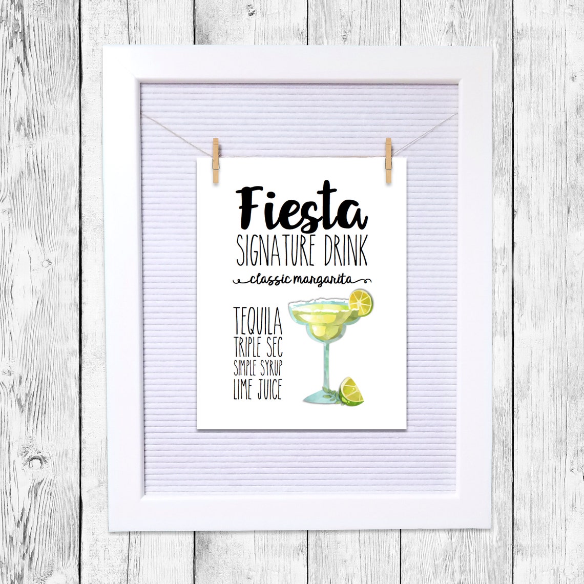 Fiesta Signature Drink Sign/ Classic Margarita/ Cinco De Mayo - Etsy