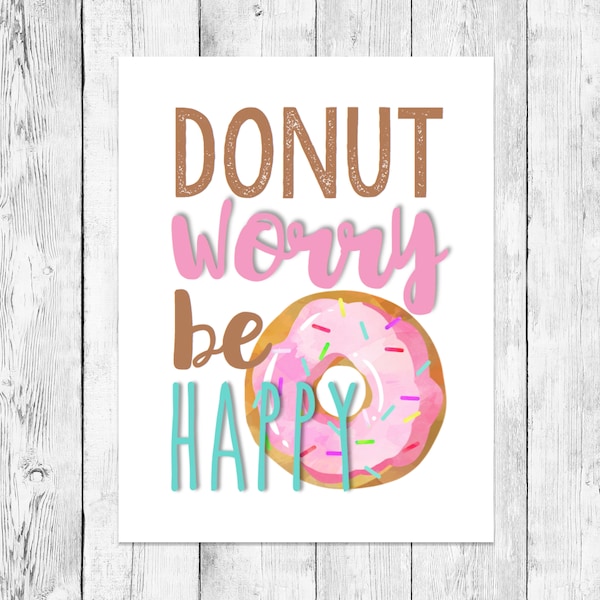 Donut Worry Be Happy - Etsy