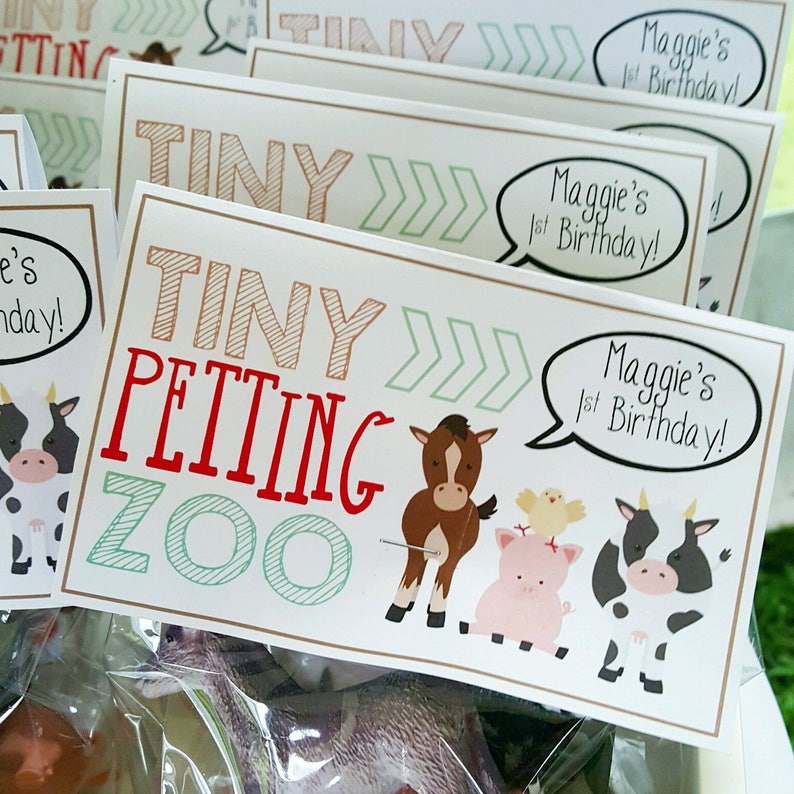 Farm Party Gift Labels/ Barnyard Animal Birthday Favor/ DIY Printable ...