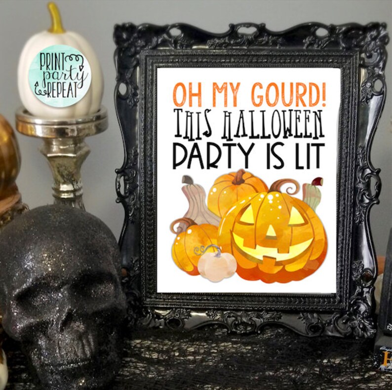 Oh My Gourd This Halloween Party is LIT Word Art/ Pumpkin - Etsy
