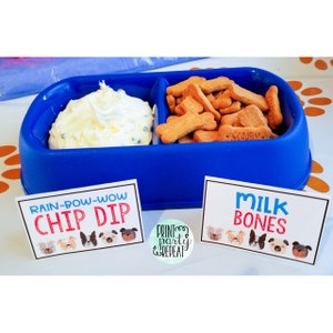 Dog Pawty Food Tent Labels/ Puppy Paw Party Printable Signs/ Birthday ...