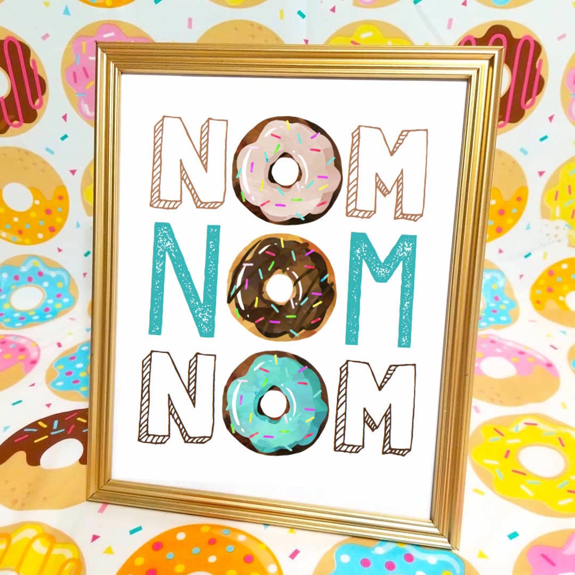 Nom Nom Nom/ Donut Party Word Art Printable/ Boy First Birthday ...