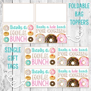 Thanks a HOLE Bunch PINK Donut Party Gift Labels/ Chocolate Vanilla ...