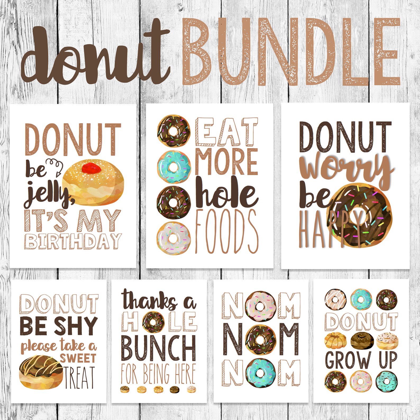 Donut Word Art Bundle/ Party Printable/ First Birthday - Etsy