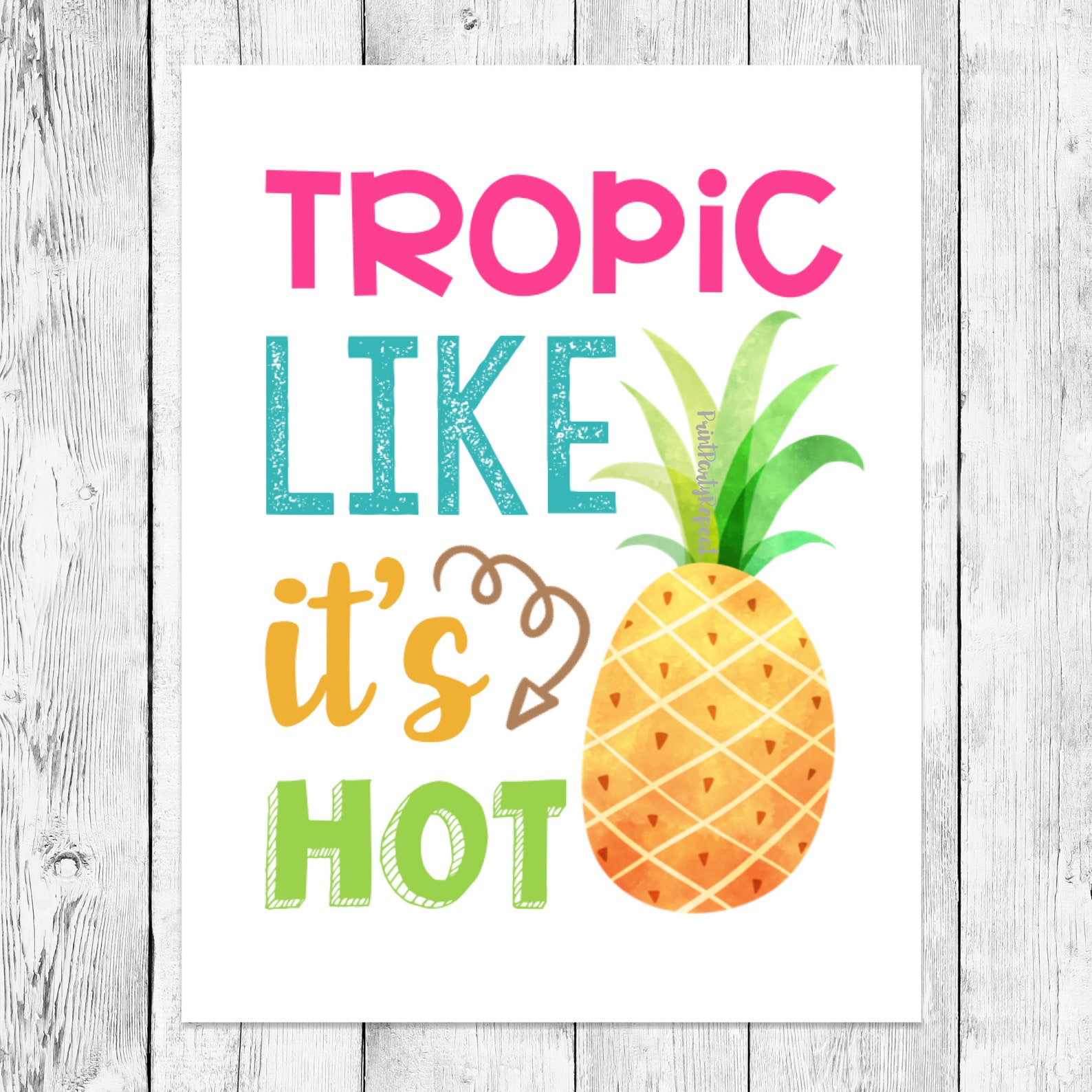 Tropical Tiki Word Art Bundle/ Pineapple Party Printable/ - Etsy