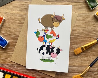 Cow Greeting Card | Etsy
