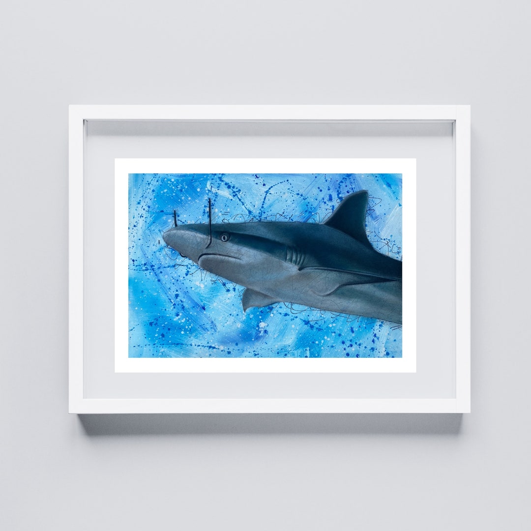 Shark A4 Art Print, Limited Edition, Signed Giclee Print, Original ...