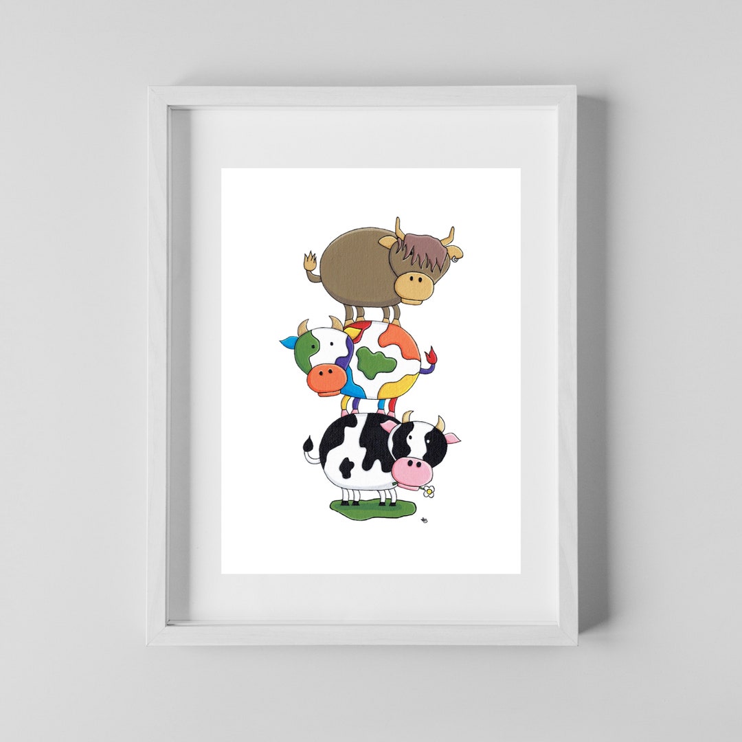 Cow A4 Art Print Limited Edition Signed Giclee Print - Etsy