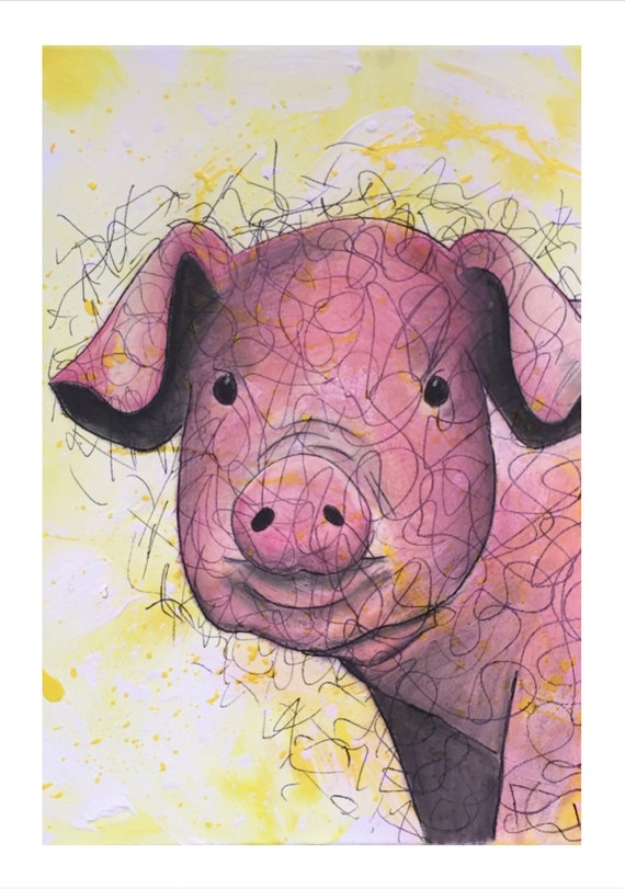 Pig A4 Art Print Limited Edition Signed Giclee Print - Etsy