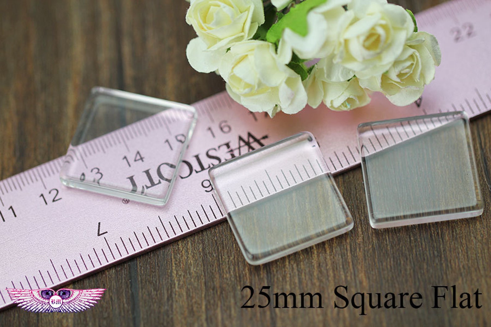 Flat Square Glass Cabochons High Clarity 25mm 1 Inch Square | Etsy