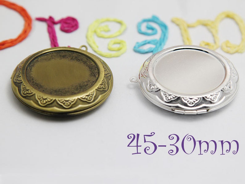 Photo Locket Blank 30mm - Blank Round Locket Cameo Base Settings ...