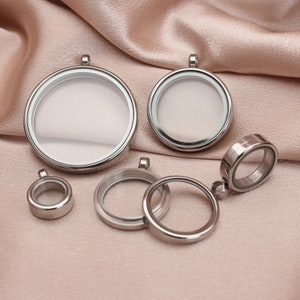 Glass Floating Locket Stainless Steel Glass Memory Locket Living Charms ...