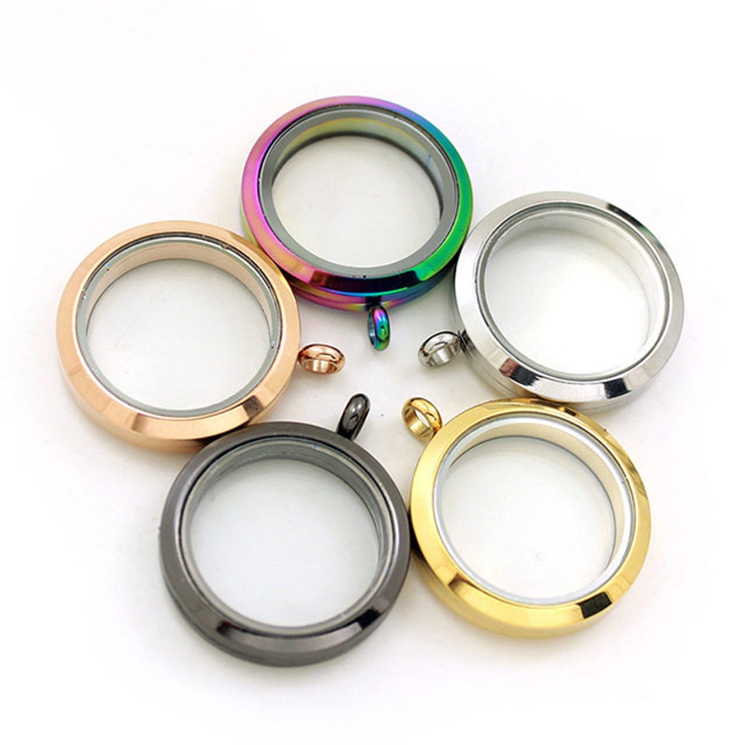 Floating Memory Locket Smooth Locket Floating Locket 2 Sided Glass ...