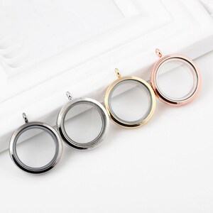 Floating Memory Locket Smooth Locket Floating Locket 2 Sided Glass ...