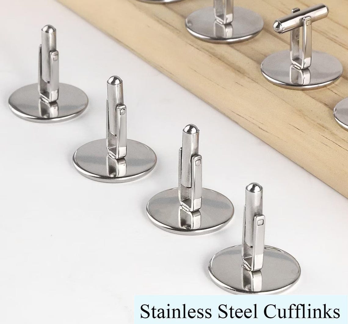 Steel Cuff Link Blank - Stainless Steel Bezel Cuff Link - Cufflink ...