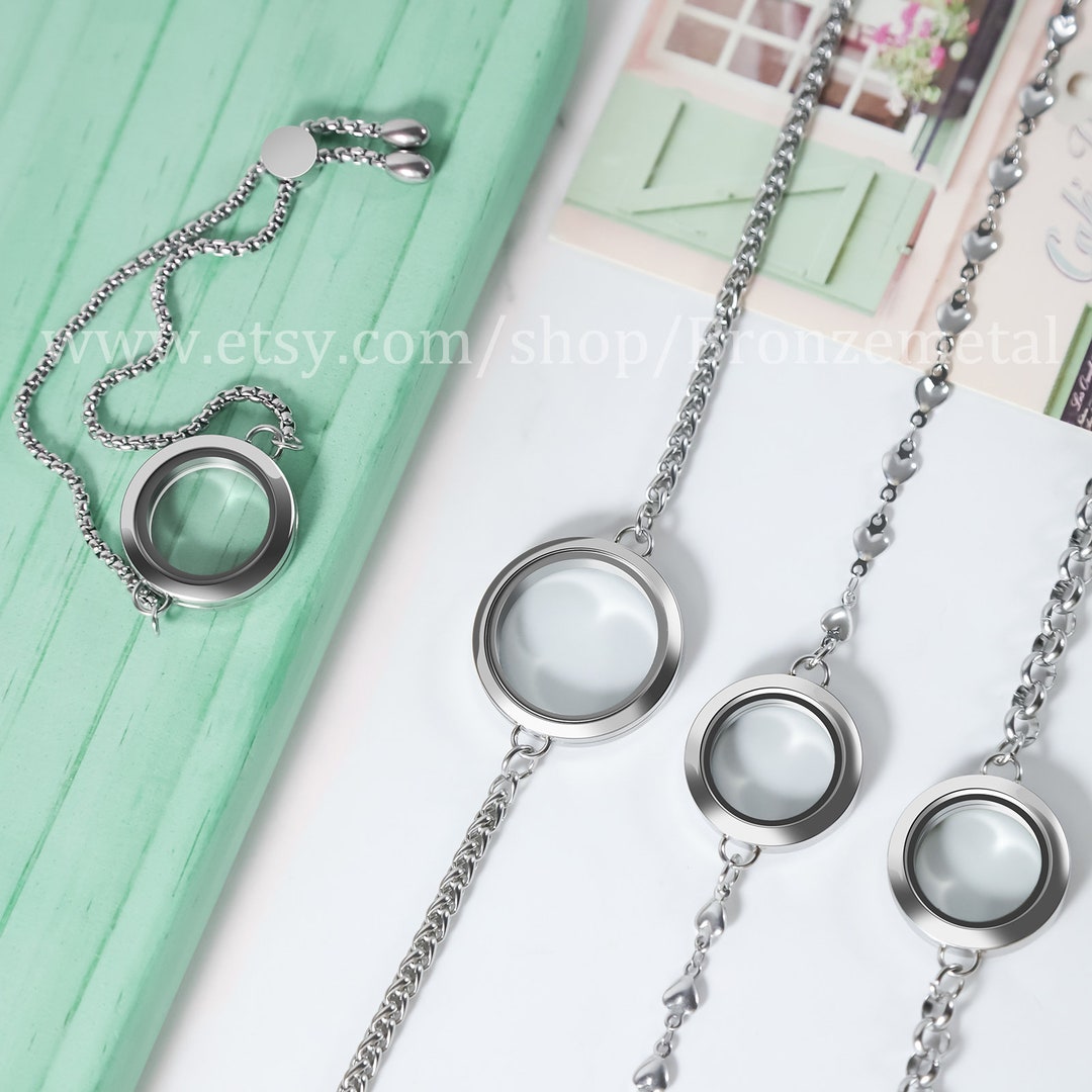 Keepsake Locket Bracelet - Cremation Glass Urn Bracelet for Ashes or ...