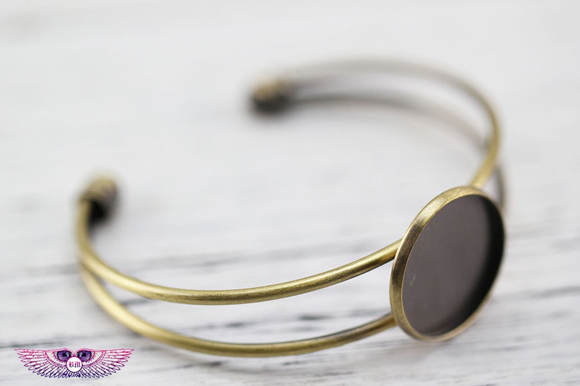 Cuff Bracelet Blank Cuff Bezel Bangle 20mm Round Glass | Etsy