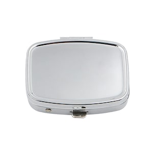 Square Pill Box Case - Blank Two Compartment Pill Box Container - Pill ...