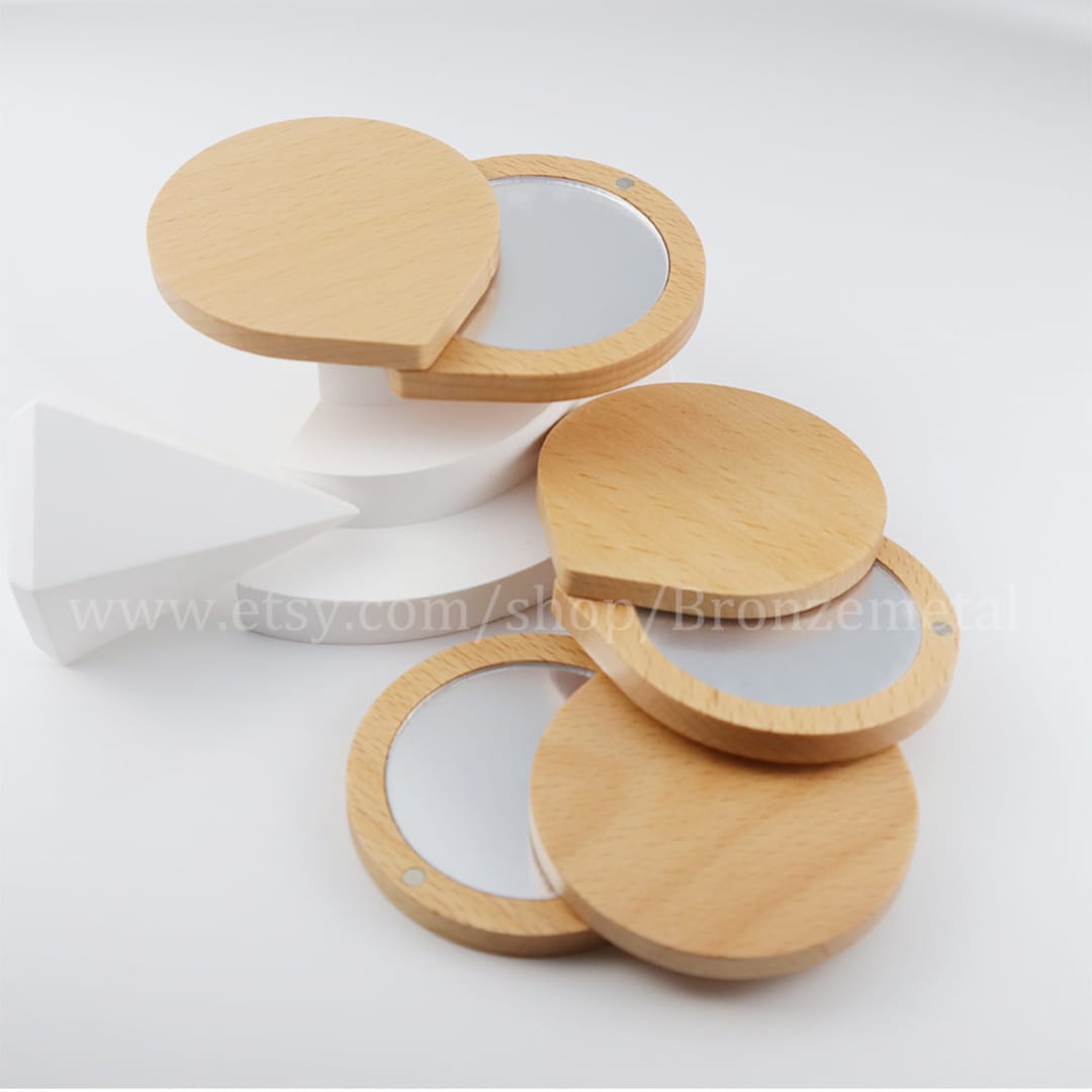 Small Wooden Pocket Mirrors for Engraving - 360 Degree Revolving ...
