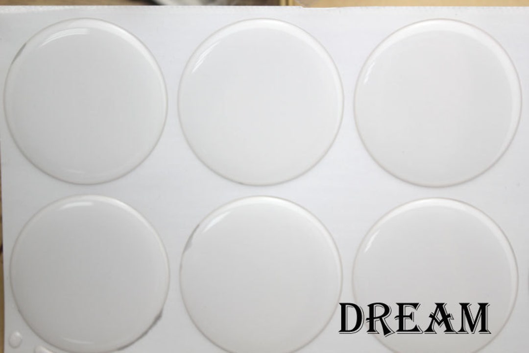 Round Clear Epoxy Stickers, Circle 3D Epoxy Dome Lens Stickers-40mm and ...