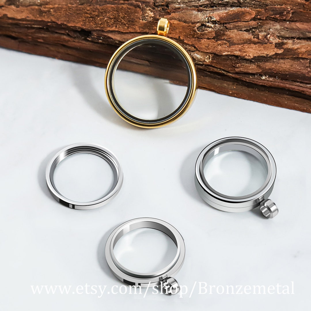 Floating Locket - Stainless Steel Glass Locket - Living Glass Charm ...