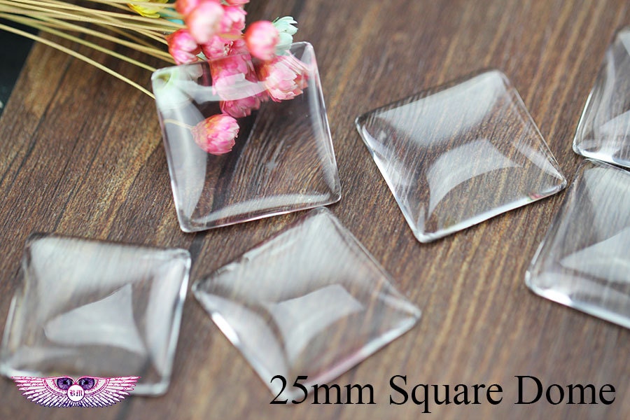 Square Glass Cabochons High Clarity 25mm 1 inch Square | Etsy