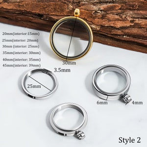Glass Floating Locket - Stainless Steel Glass Memory Locket - Living ...