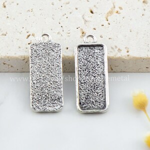 Rectangle Alloy Bezels Links Bezel Links Rectangular Pendant Tray Blank ...