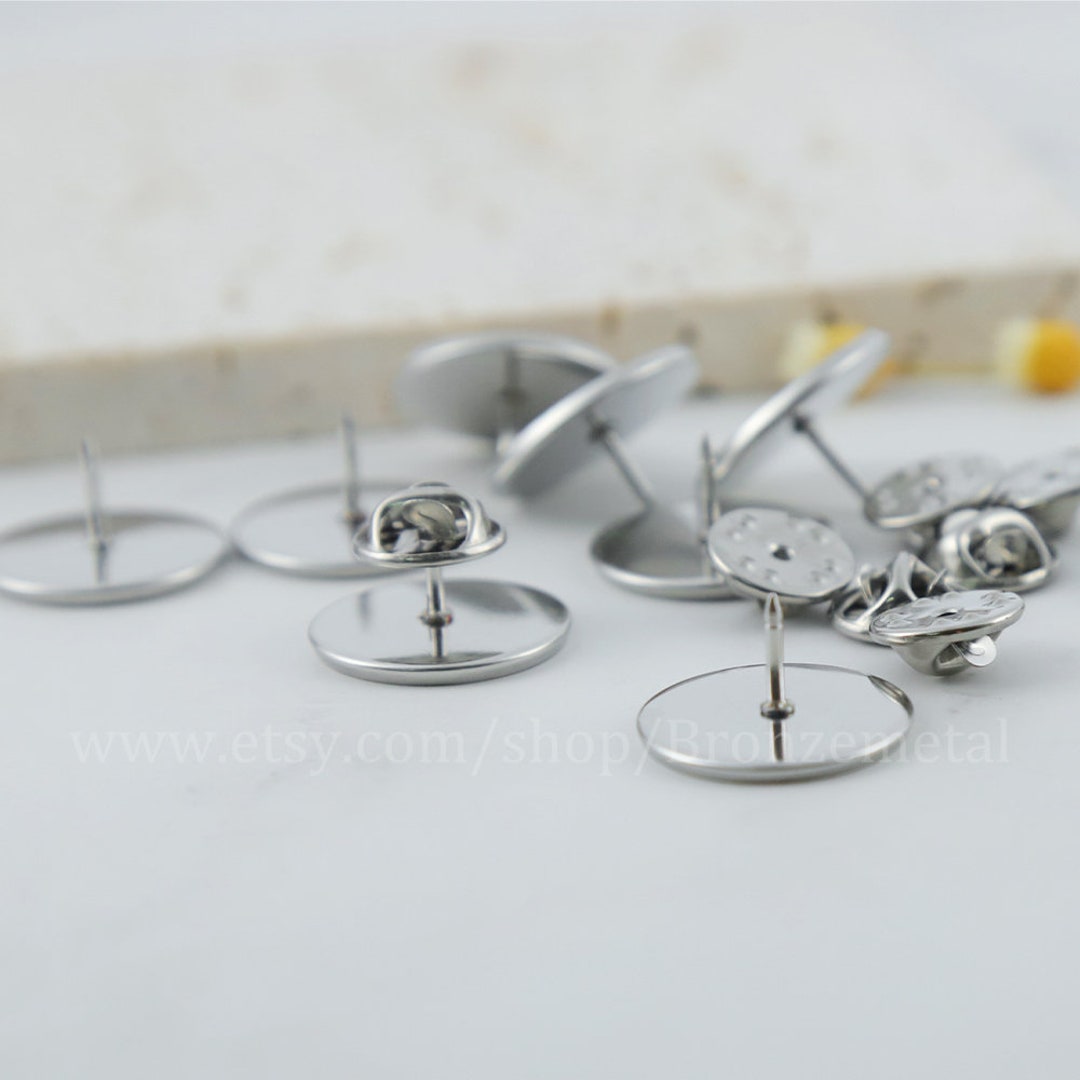 20pack Brooch Setting -stainless Steel Bezel Blanks - Bezel Label Pin ...