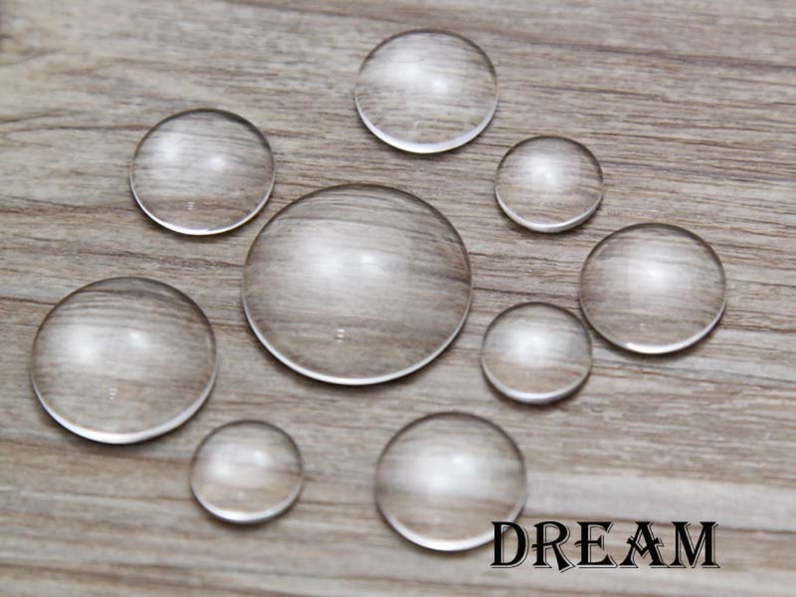 Clear Glass Cabochon 12mm Round - 0.5inch Domed Glass Cabochon 12mm ...