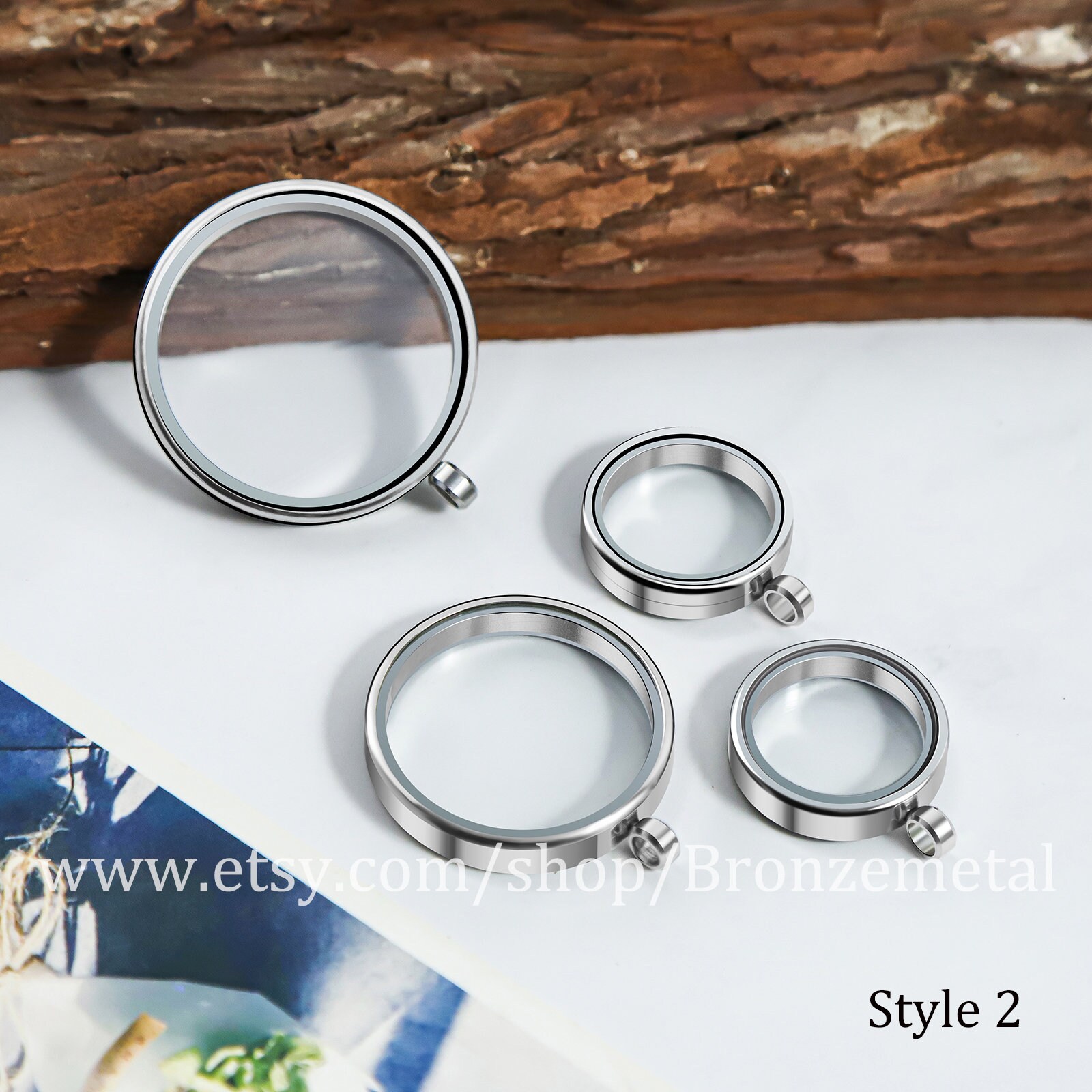 Glass Floating Locket - Stainless Steel Glass Memory Locket - Living ...