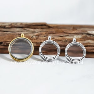 Floating Locket - Stainless Steel Glass Locket - Living Glass Charm ...