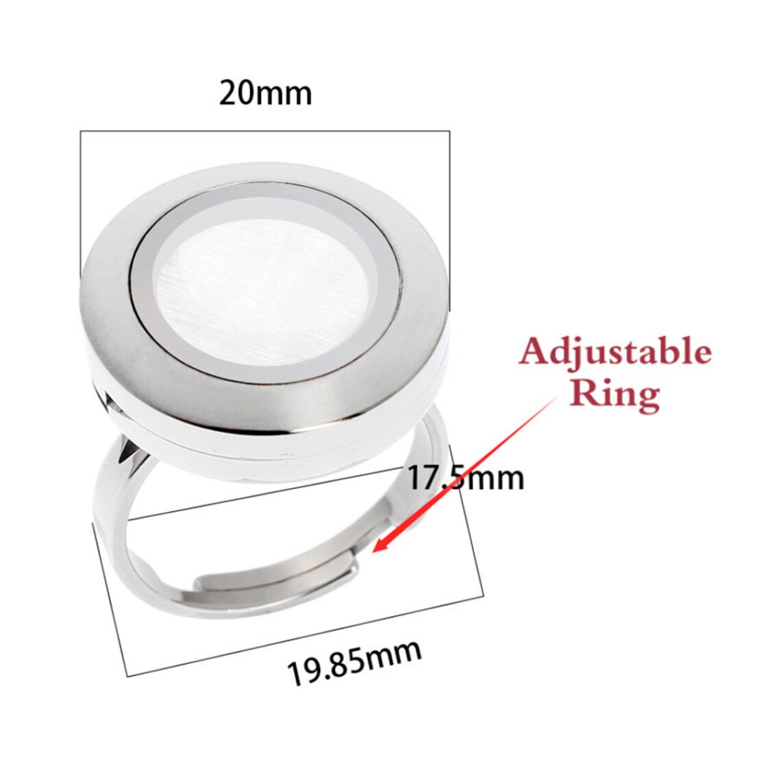 Magnetic Floating Locket Finger Rings - 20mm Floating Charm Ring ...