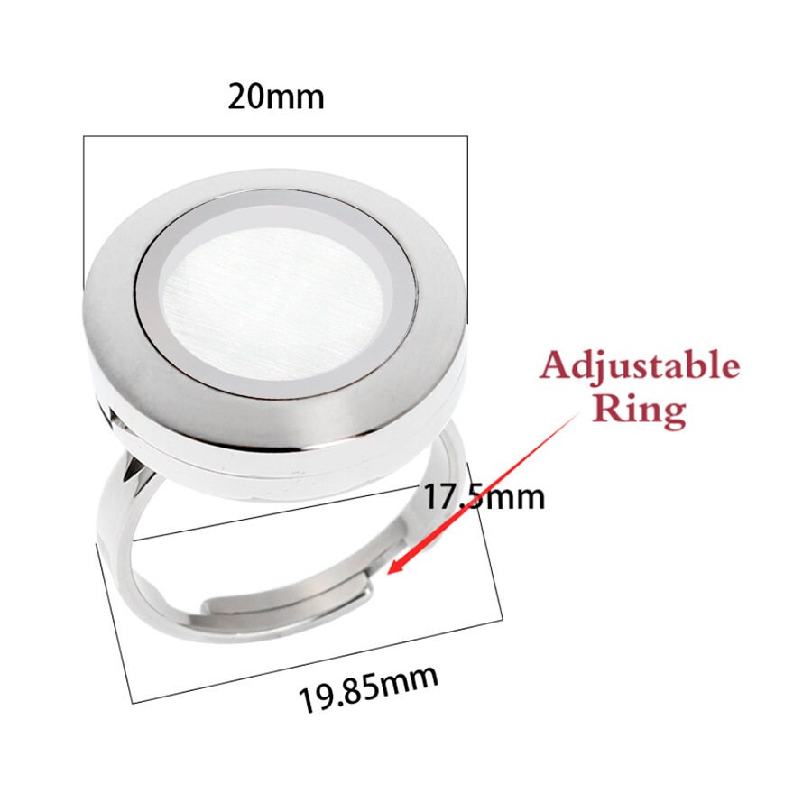 Magnetic Floating Locket Finger Rings - 20mm Floating Charm Ring ...