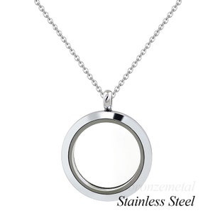 Glass Floating Locket Stainless Steel Glass Memory Locket Living Charms ...