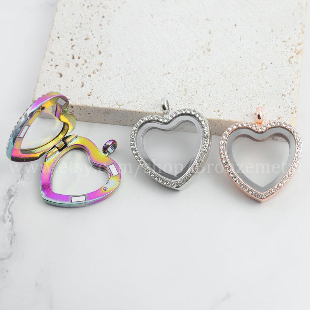 Heart Floating Memory Locket - Alloy Living Charms Locket for Woman ...