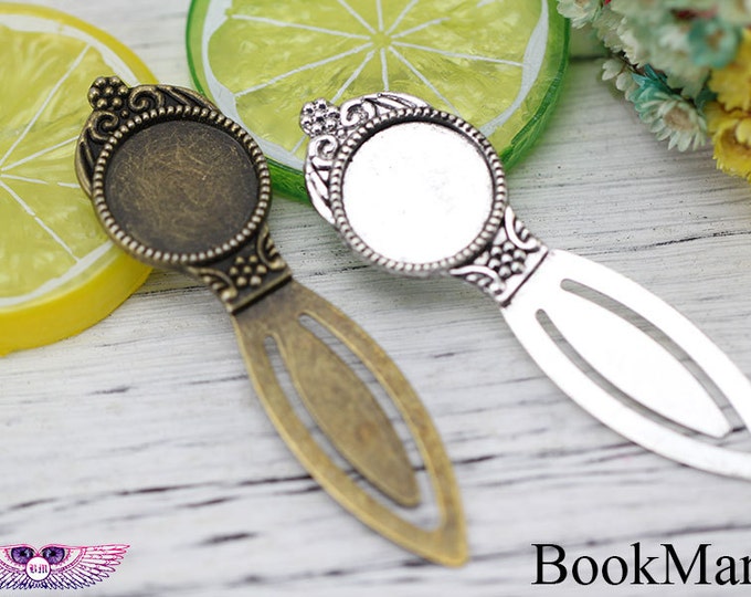 20mm Round Bookmark Base, Antique Bronze Bookmark Settings-pendant ...